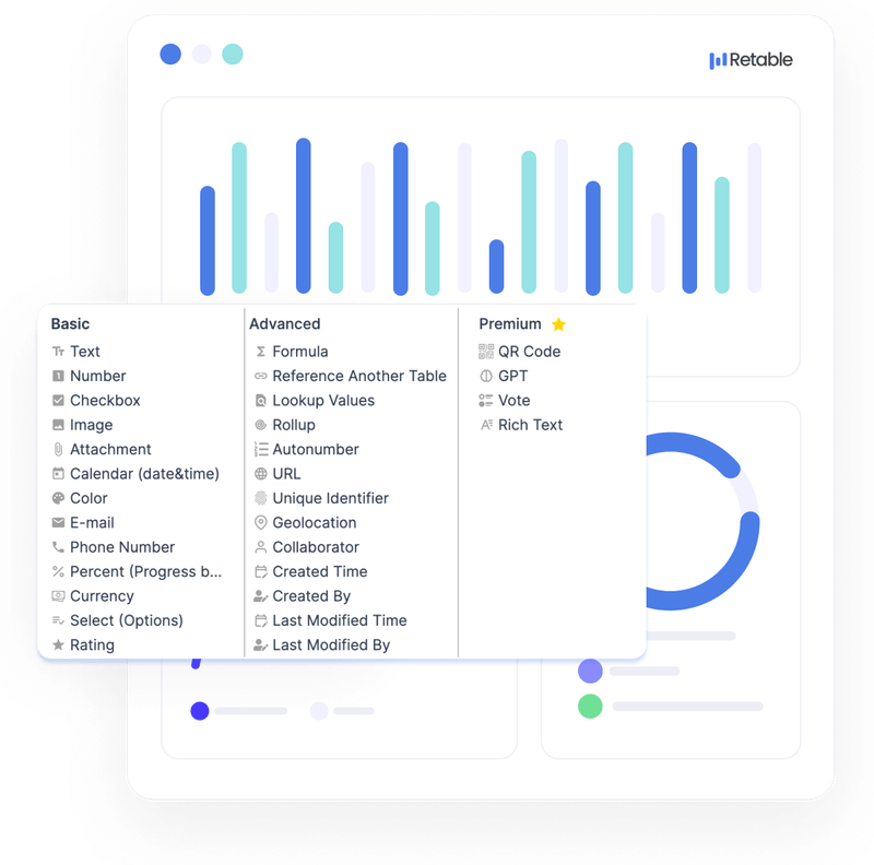 No code online spreadsheet & database solution for business | Retable